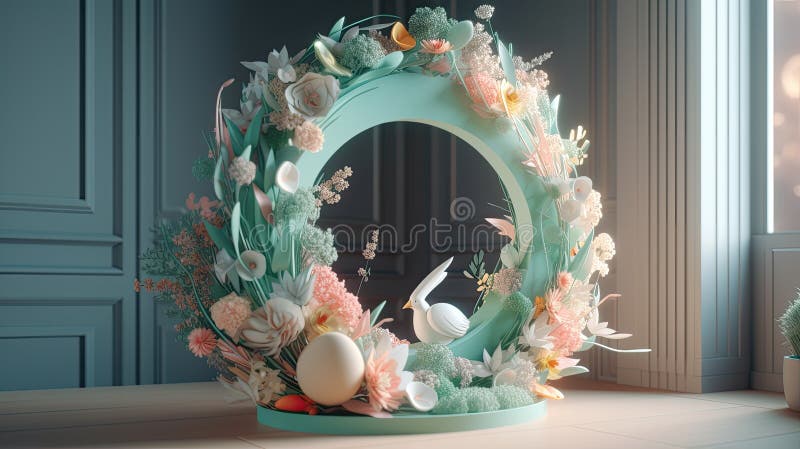 Modern Interior Design. Artistic Design of Spring Easter Wreath Stock ...