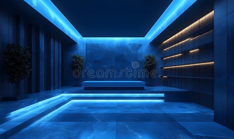Blue Marble Interior Design Stock Illustration - Illustration of ...