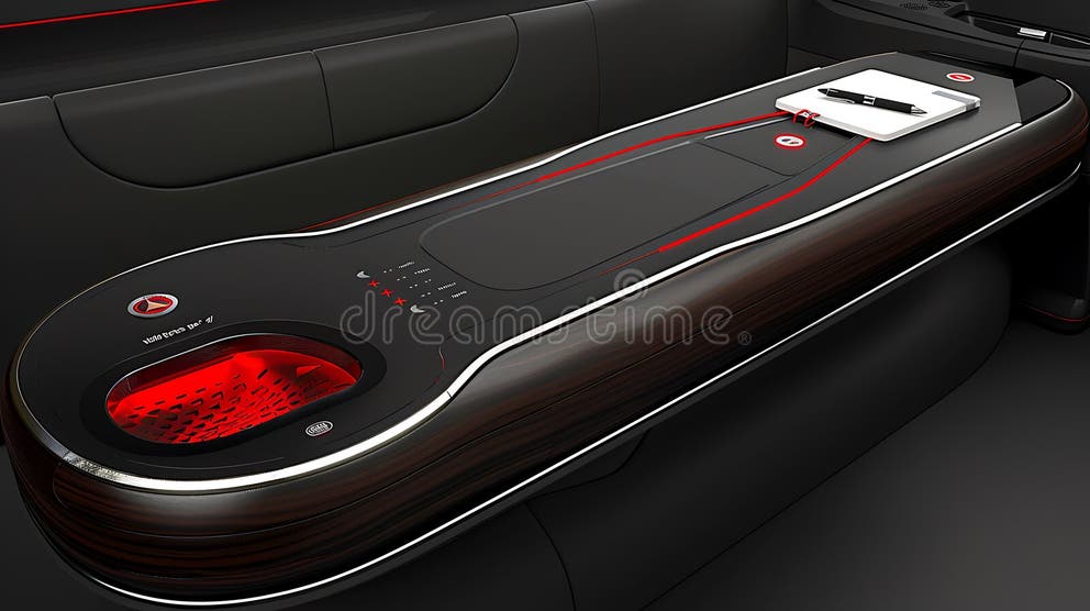 Modern Interior Design Concept Featuring Sleek Table with Unique Technology Elements Stock ...