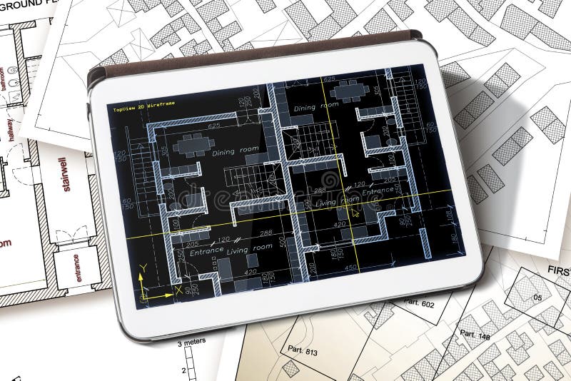 Modern Interior Design. Concept with Residential Apartment Plan Against ...
