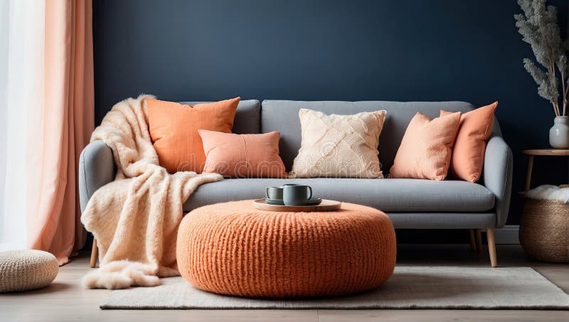 Modern Interior Design. Cozy and Comfortable Living Room Details Stock ...