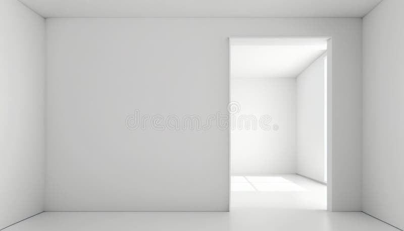 Modern Interior Design 3D. White Clean Empty Architecture Interior ...