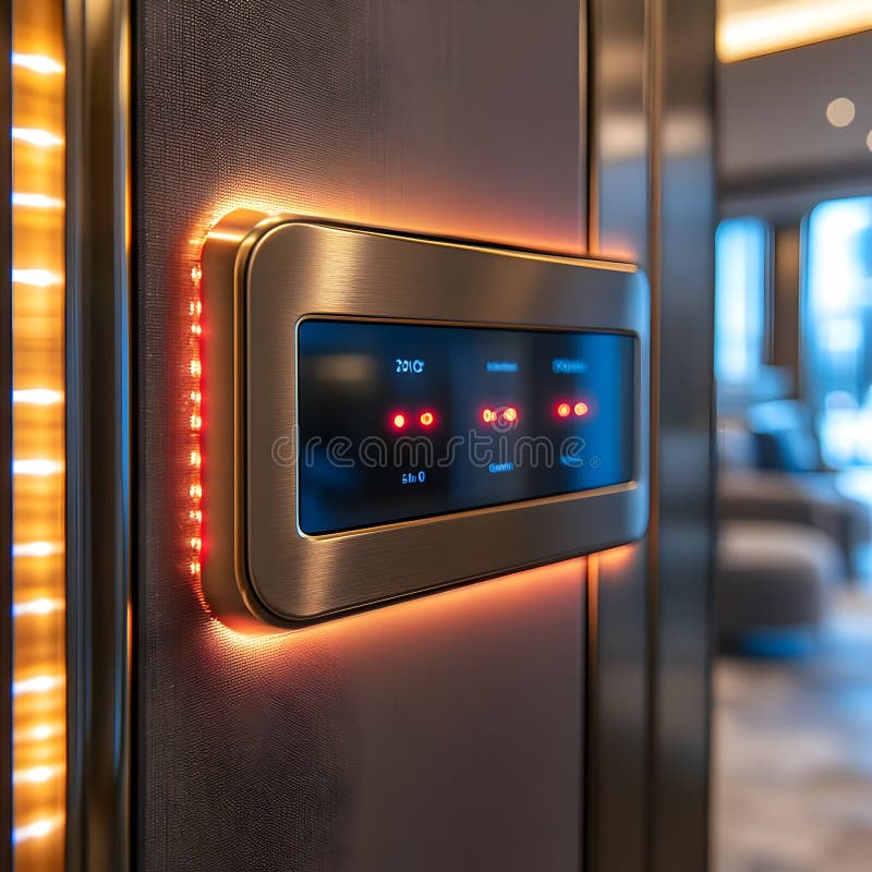Modern Interior Design with Digital Control Panel - Illustration Stock ...