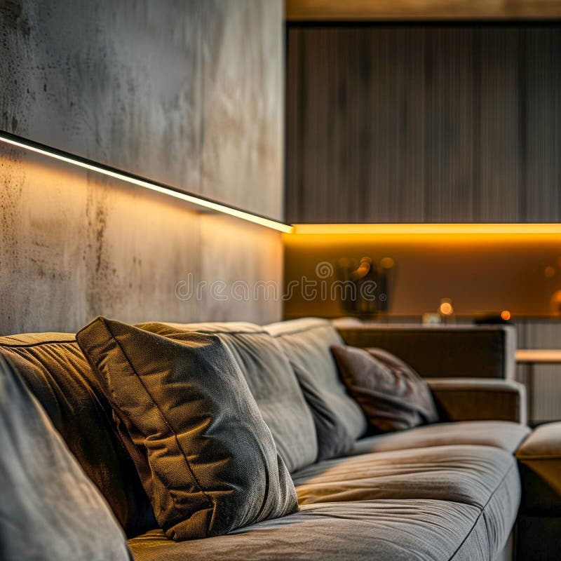 Modern Interior Design with Elegant Lighting and Textured Wall ...