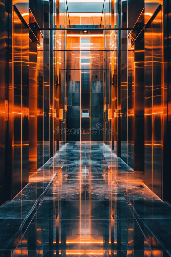 Modern Interior Design Feature with Transparent Walls and Floor Stock ...