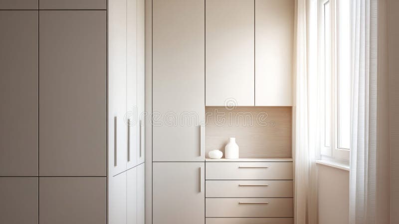 Modern Interior Design Features a Clean, Minimalist Style with Neutral ...