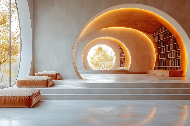 Modern Interior Design Featuring Architectural Arches Warm Lighting and ...