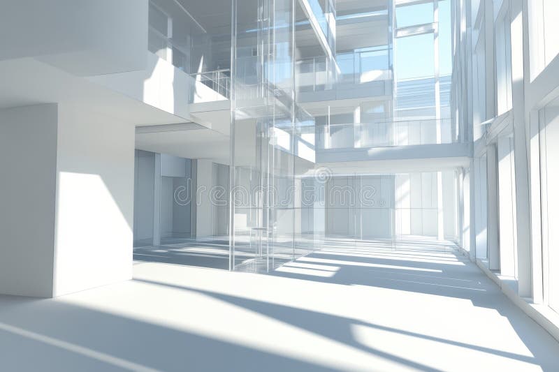 Architectural Interior Modern Building Natural Light Void Space Stock ...