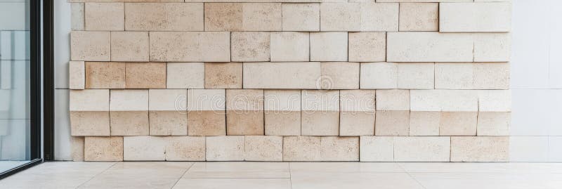Modern Interior Design Featuring a Textured Wall Made of Rectangular ...
