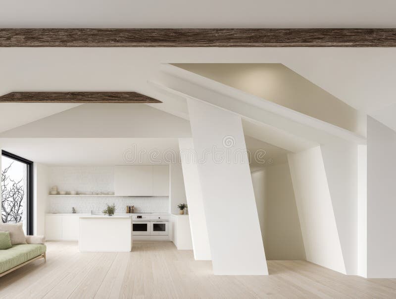 Modern Interior Design Featuring Unique Architectural Angles in a ...