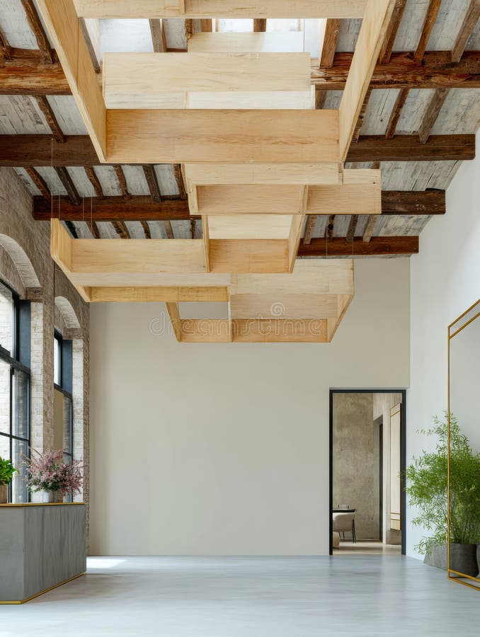 Modern Interior Design Featuring Wooden Architectural Elements in an ...