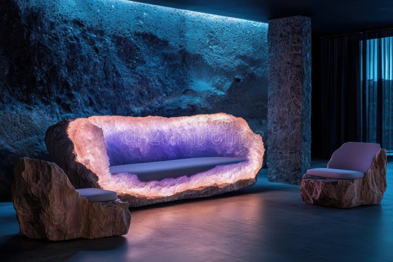 Modern Interior Design with Geode Furniture. Stock Illustration ...