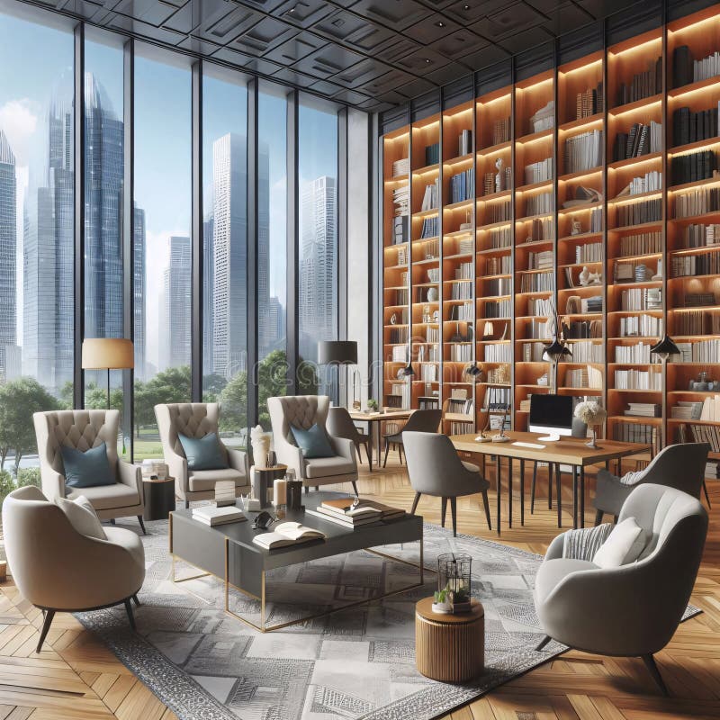 Modern Interior Design of a High-rise Apartment with Skyline Views ...