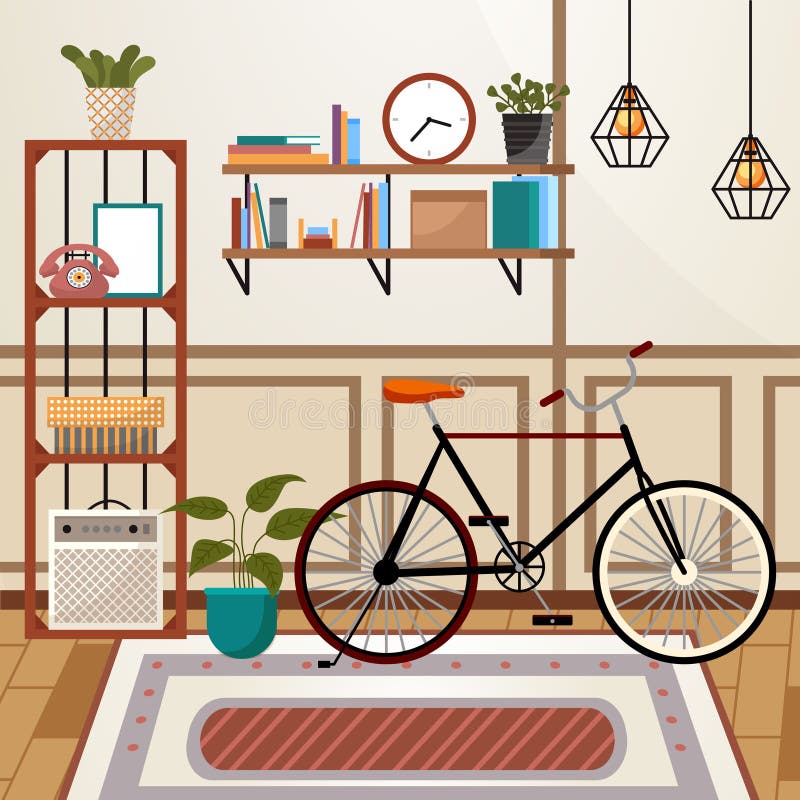 Modern Interior Design Items Set Concept of Creative Home Office Room ...