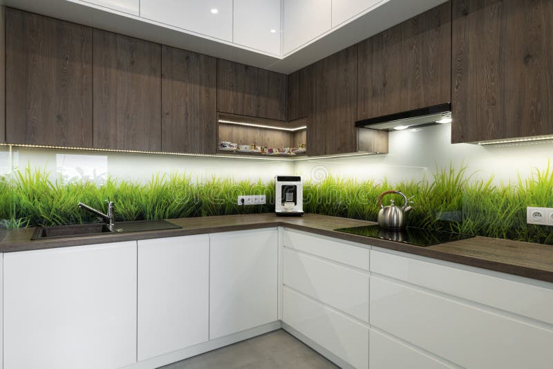 Modern Interior Design - Kitchen Stock Photo - Image of kitchenware ...