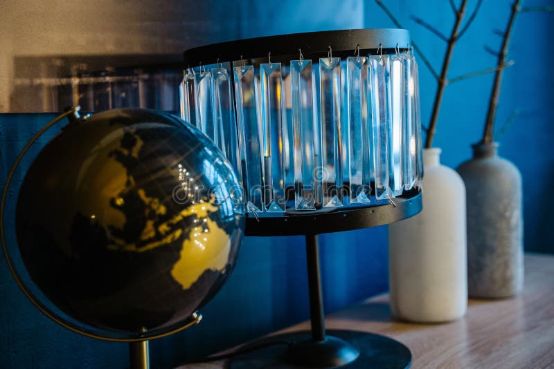 Modern Interior Design In The Loft Style Using Blue Color Stock Image ...