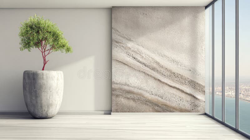 Modern Interior Design with a Minimalistic Style and a Large Window ...