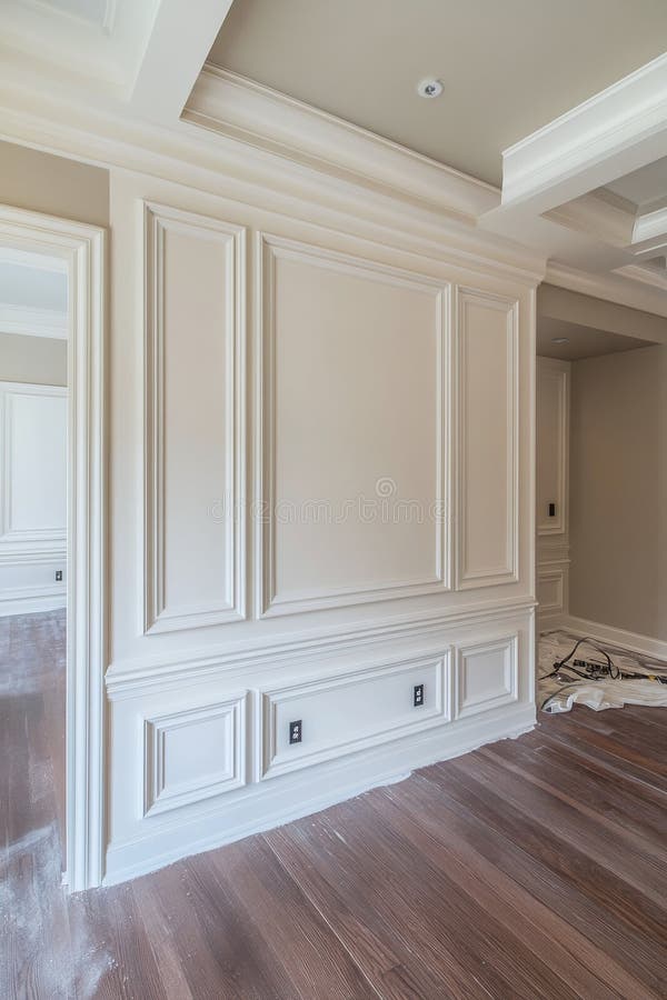 Modern Interior Design in Progress with Primed Walls and Electrical ...