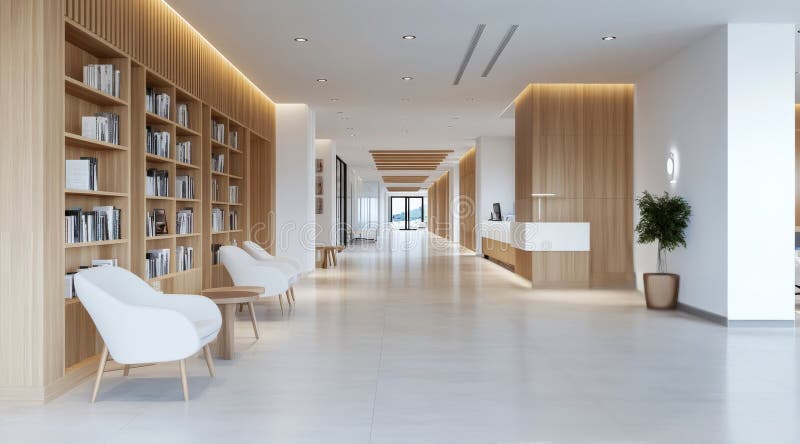 Modern Interior Design of a Serene Reception Area in a Wellness Center ...