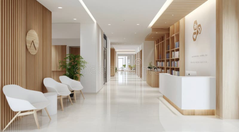Modern Interior Design of a Serene Reception Area in a Wellness Center ...