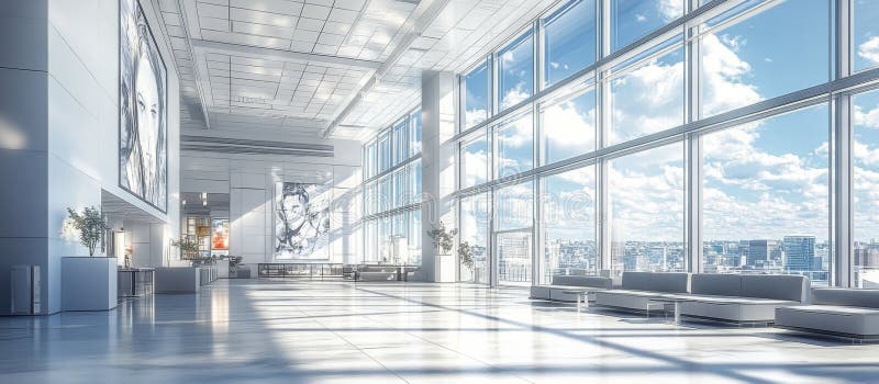 Modern Interior Design Showcasing a Bright Open Space with City Views ...