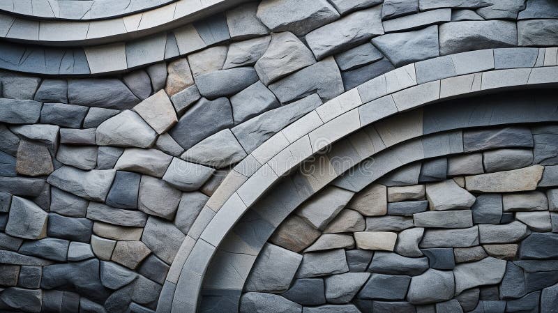 Modern Interior Design Template Made from Stone with Curved Lines ...