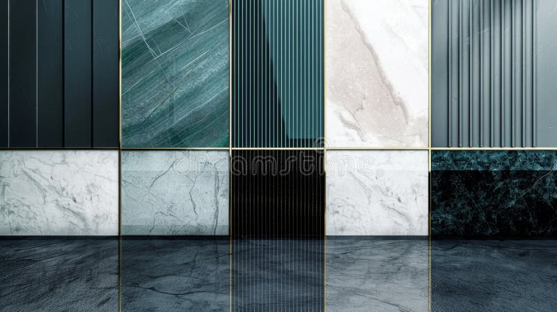 Modern Interior Design Wall and Floor Textures Stock Illustration - Illustration of trendy, wall ...