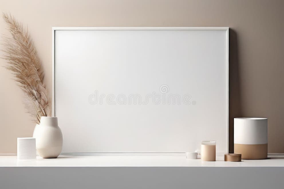 Modern Interior Design with a White Screen and Frame Stock Image ...