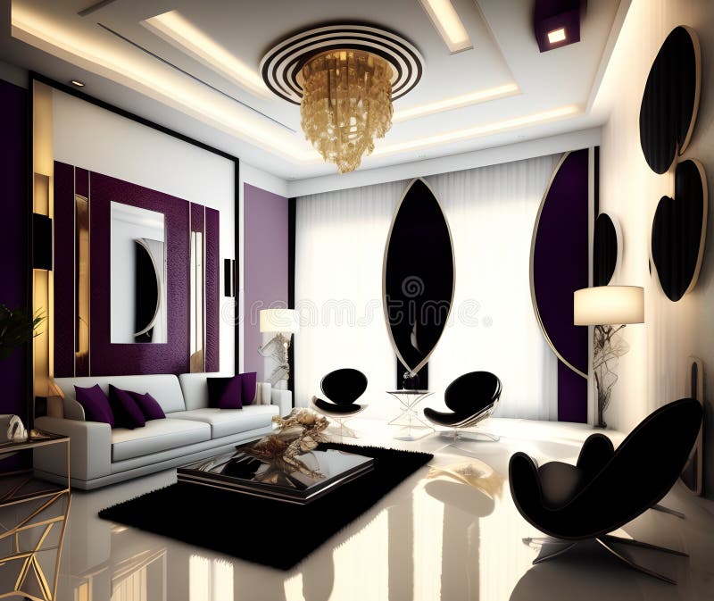 Modern Interior, Generative AI Illustration Stock Illustration ...