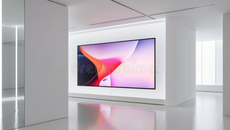 Modern Interior with Digital Screen Reflection. Stock Photo - Image of ...