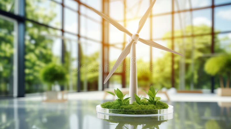 Modern Interior Features a Creative Wind Turbine Model Highlighting ...