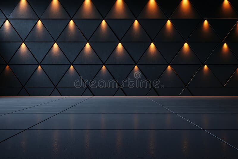 Modern Interior Featuring Gray Concrete Walls with Triangular Patterns ...