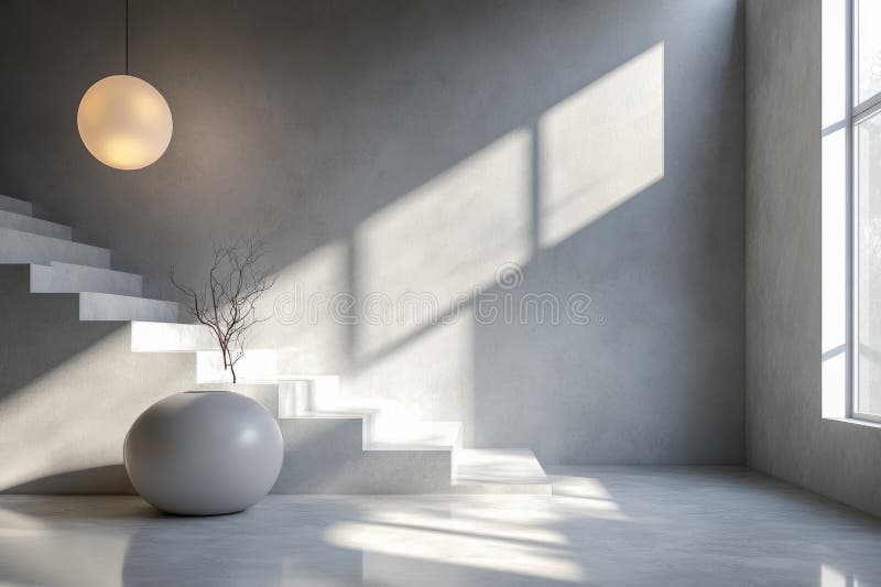 Modern Interior Featuring Staircase Dramatic Shadows Stock Photos ...