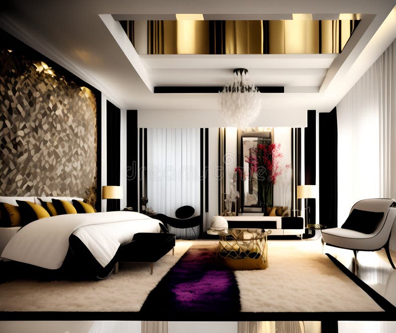 Modern Interior, Generative AI Illustration Stock Illustration ...