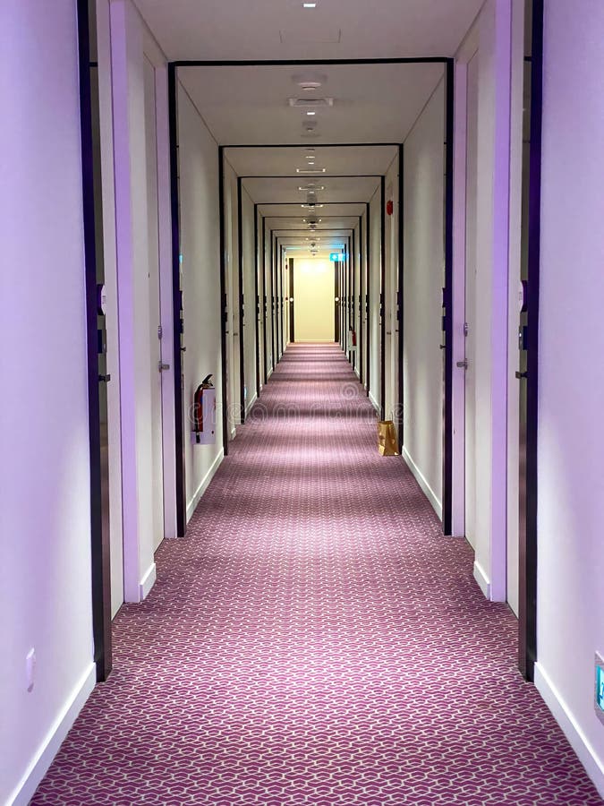 Modern Interior of a Hotel Hallway Stock Photo - Image of light ...