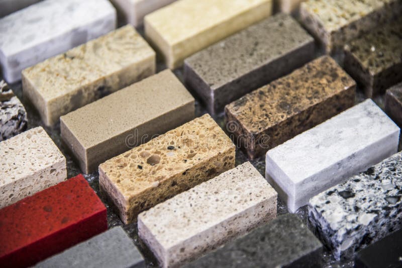 Modern Interior Kitchen Granite Countertop Color Samples Stock Photo ...