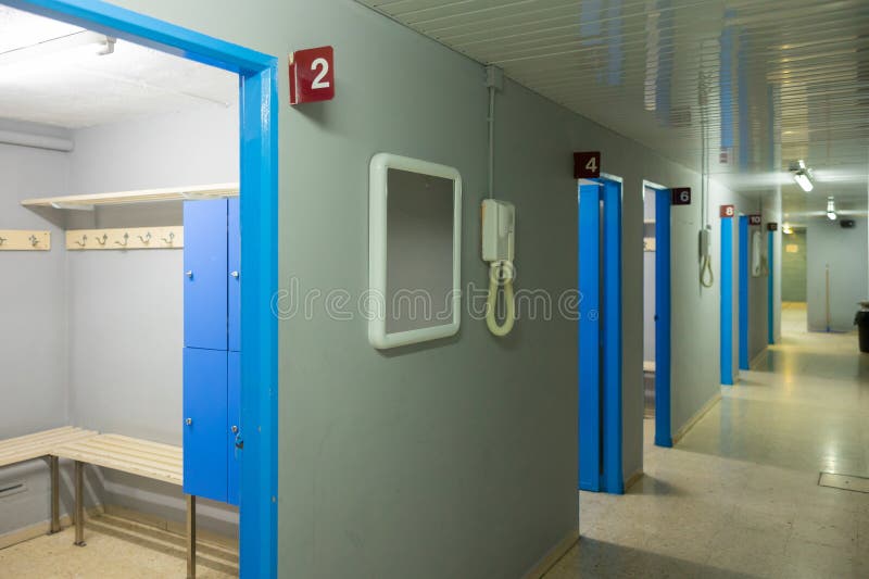 Modern Interior of Locker Changing Room Stock Image - Image of room ...