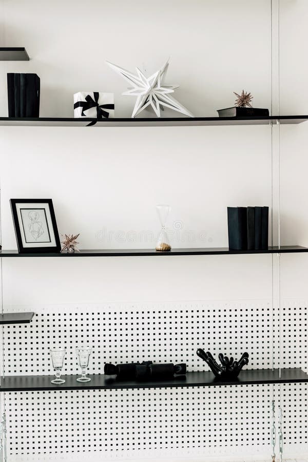 Modern Interior Minimalism Black and White Objects Stock Image - Image ...