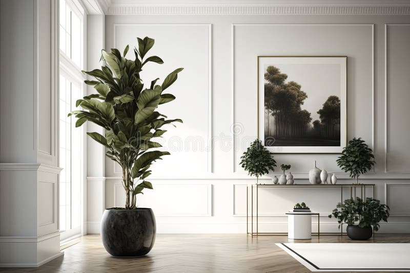 Modern Interior of Open Space with Design ,3D Rendering Stock ...