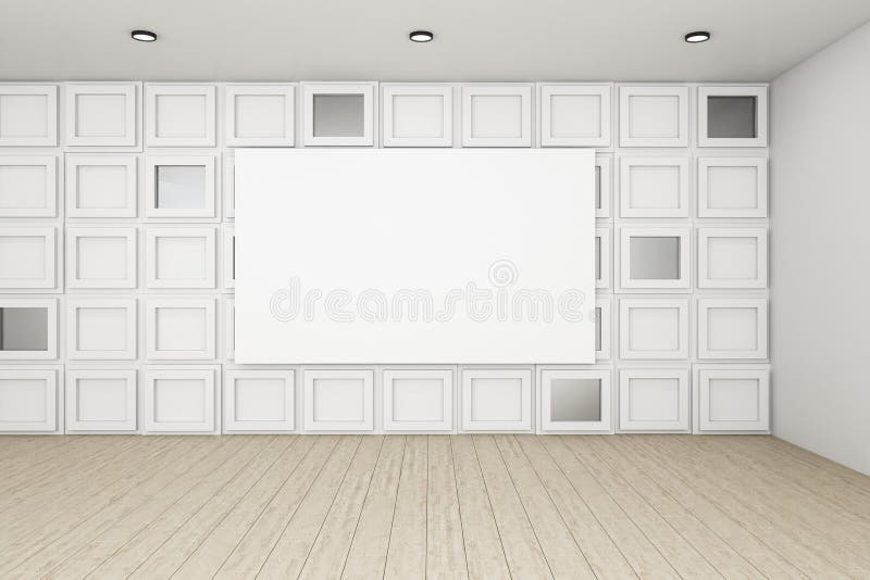 Modern Interior Room with Empty Banner Stock Illustration ...