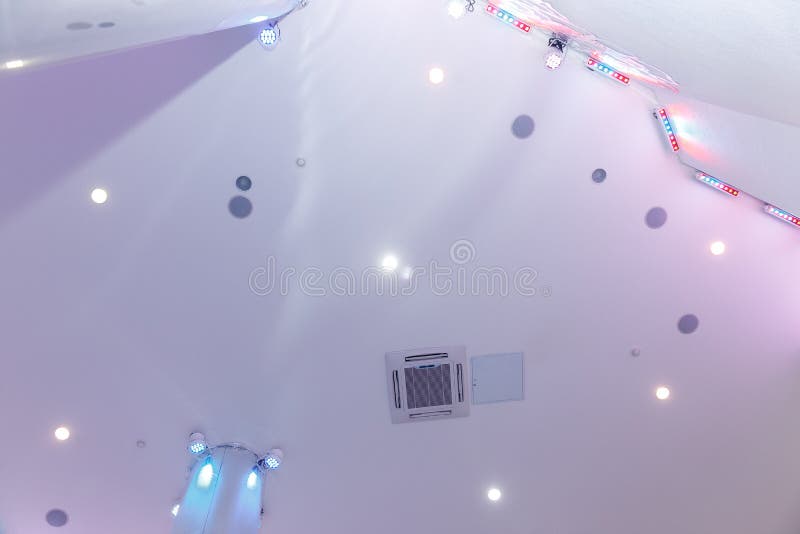 Modern Interior Room with Multi-level Ceilings and Built-in Lights ...