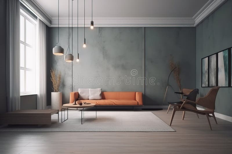 Modern Interior Room with Nice Furniture. Generative AI Stock ...