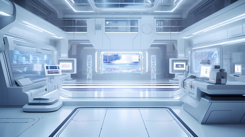 Modern Interior Science Laboratory. Neural Network AI Generated Stock ...
