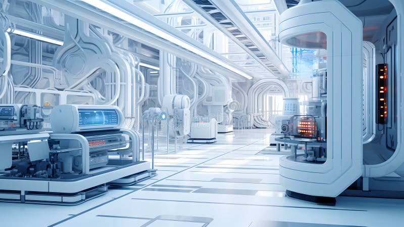 Modern Interior Science Laboratory. Neural Network AI Generated Stock ...