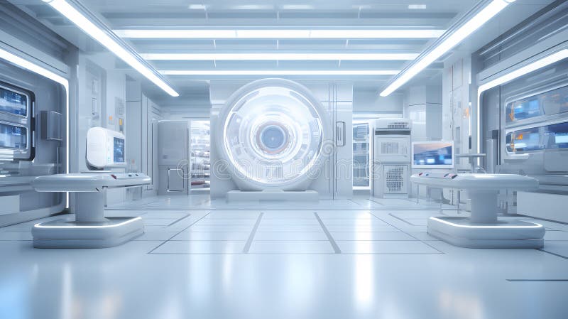 Modern Interior Science Laboratory. Neural Network AI Generated Stock ...
