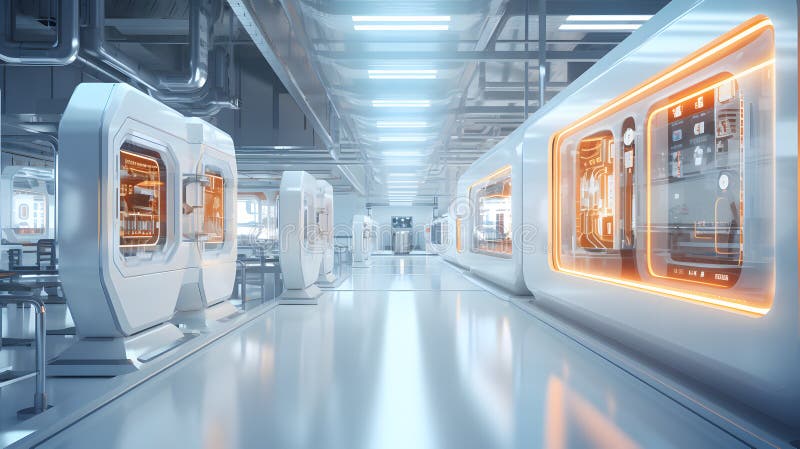 Modern Interior Science Laboratory. Neural Network AI Generated Stock ...