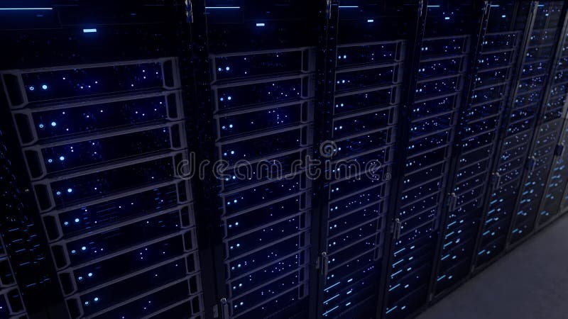 Modern Interior Server Room Data Center. Cloud Computing Datacenter ...