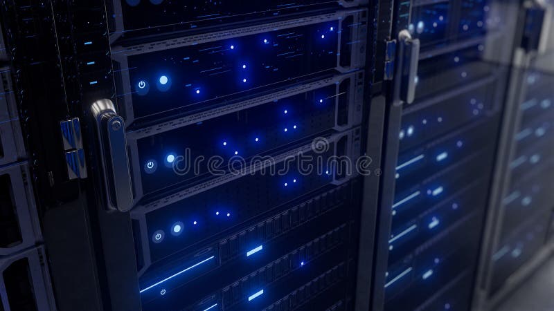 Big 3D servers farm stock illustration. Illustration of webdesign - 105627