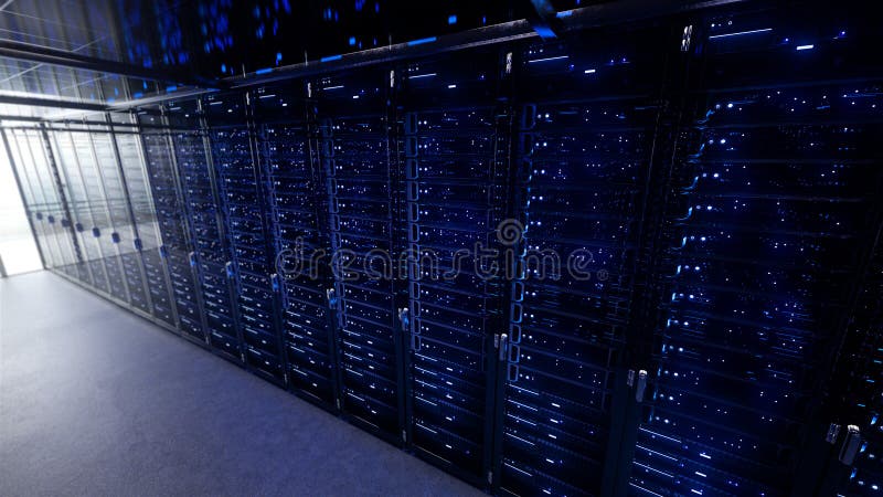 Interior of a Server Room, Where Server Towers are Visible on the Left ...