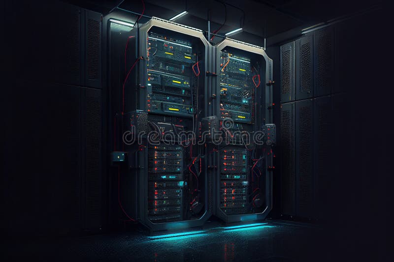 Modern Interior Server Room Data Center. Stock Illustration ...